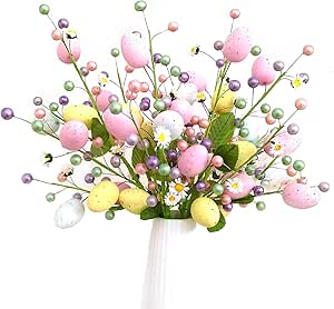 Amazon.com: Mzztino 6 Pcs Easter Egg Picks Decorations Easter Sprays 16 ...
