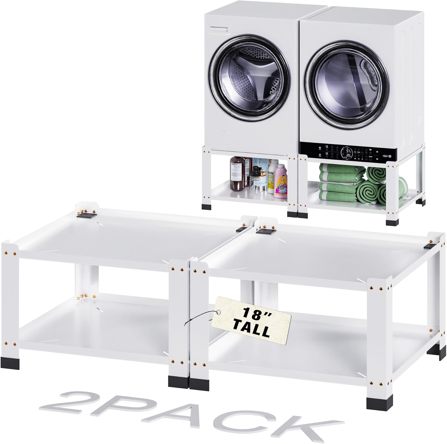 Amazon.com: GangMei Laundry Pedestal for Washer and Dryer, Universal ...