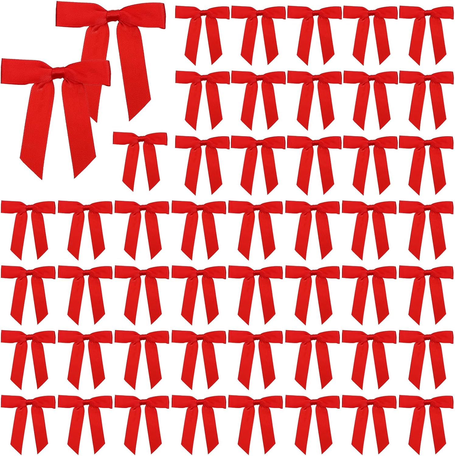 Amazon.com: Thinp 50 Pcs Christmas Twist Tie Bows, Mini Red Bows Pre ...