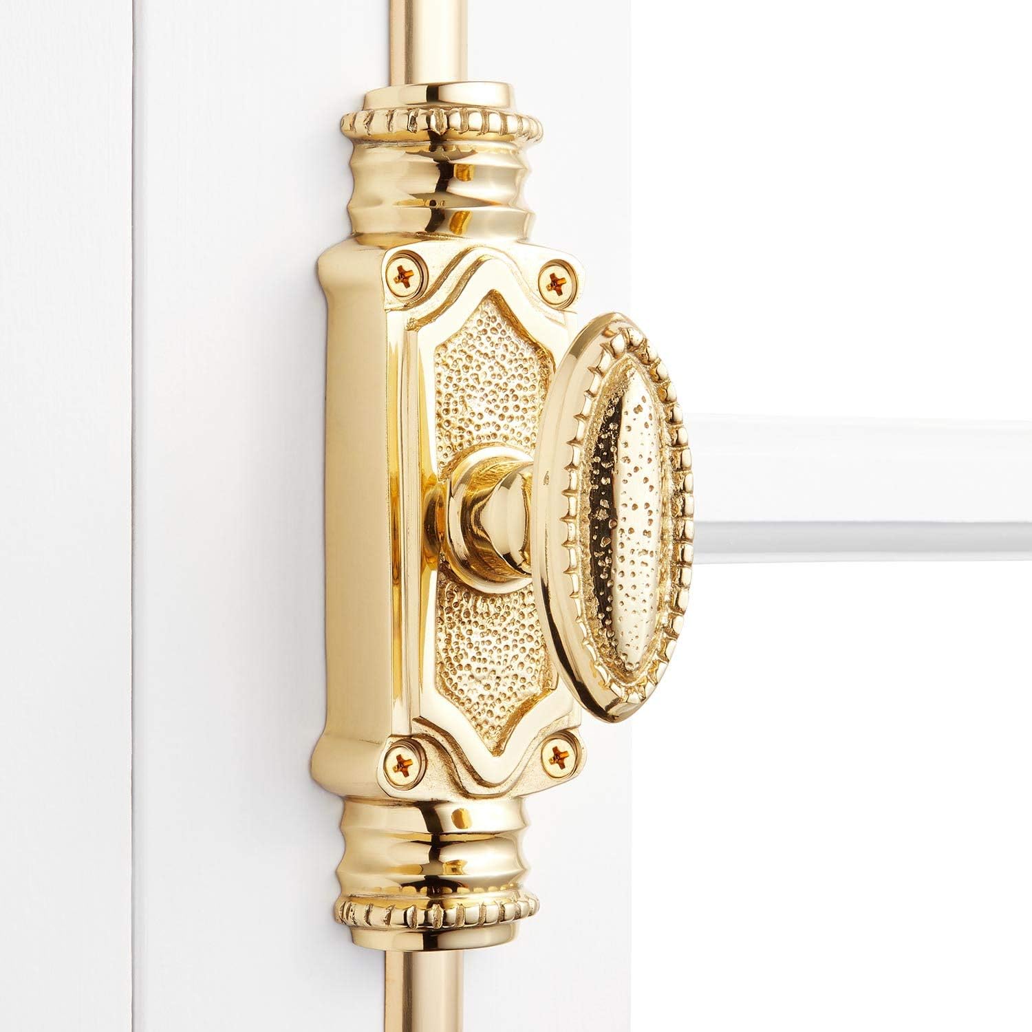 Signature Hardware 300077 Beaded Solid Brass Cremone Bolt for 9' Doors ...