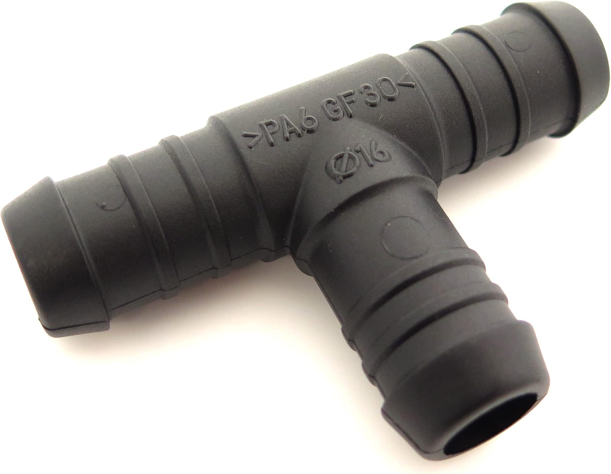 2 Hose Tube Pipe 3-way T-Piece Splitter Connector 16mm Tube Pipe ...