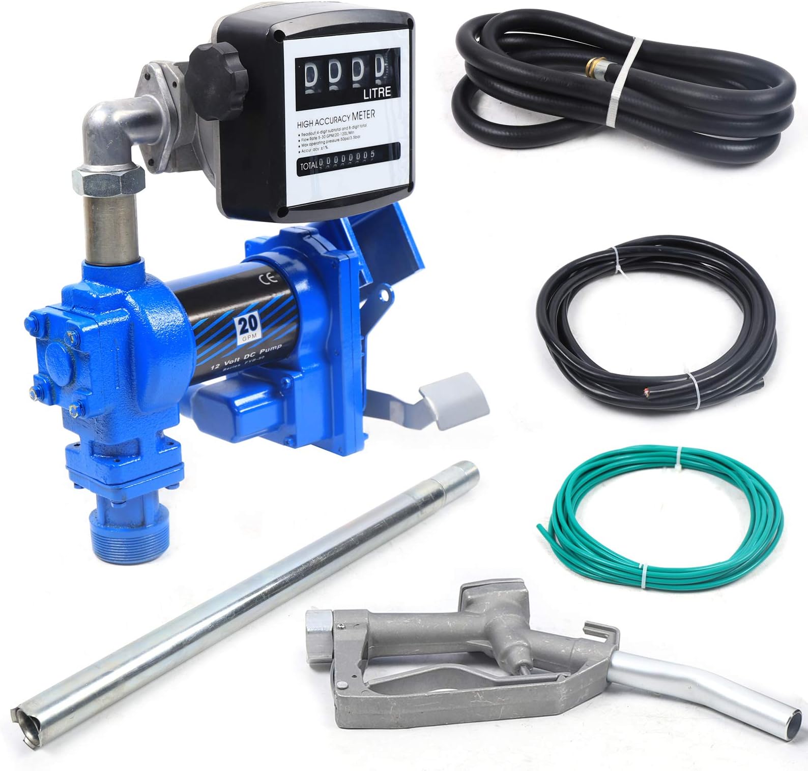 Amazon.com: Vevitts 12V Electric Fuel Oil Transfer Pump Diesel Kerosene ...