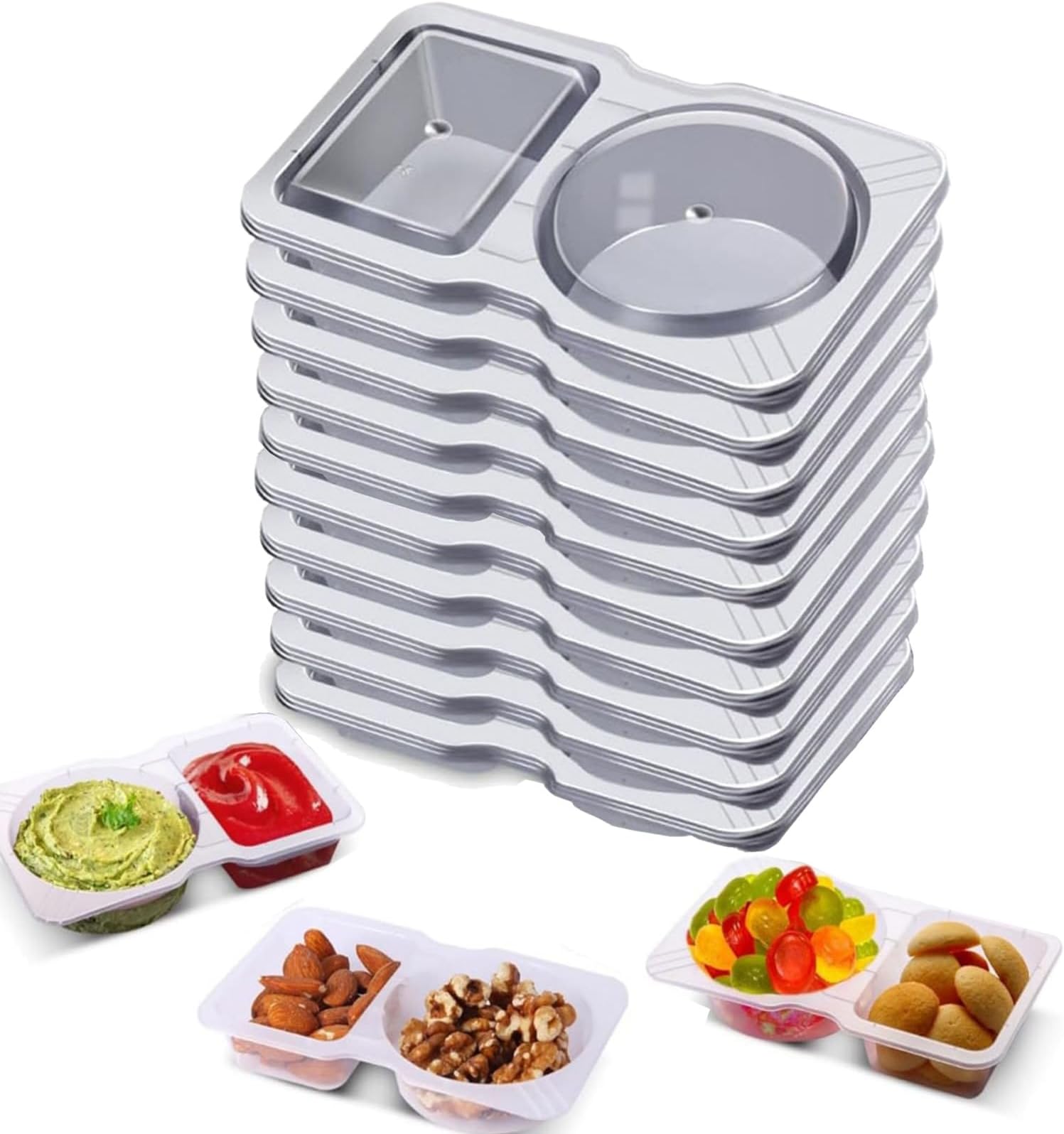 Amazon.com: Double Compartment Condiment Containers with Lids, 2025 New ...