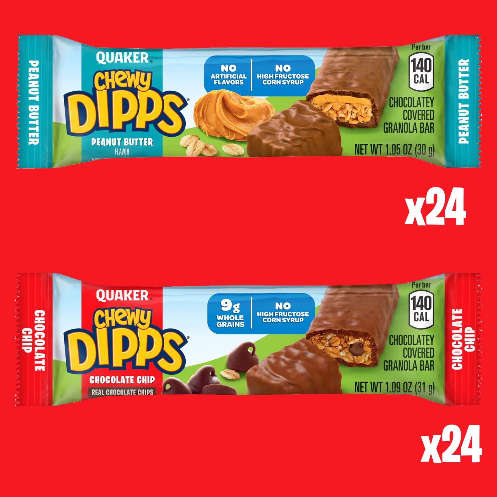 Snapklik.com : Quaker Chewy Dipps Chocolate Covered Granola Bars, 2 ...