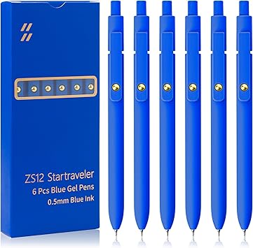 Amazon.com: UIXJODO Blue Pens, 6 Pcs Blue Ink Pens Fine Point Smooth ...