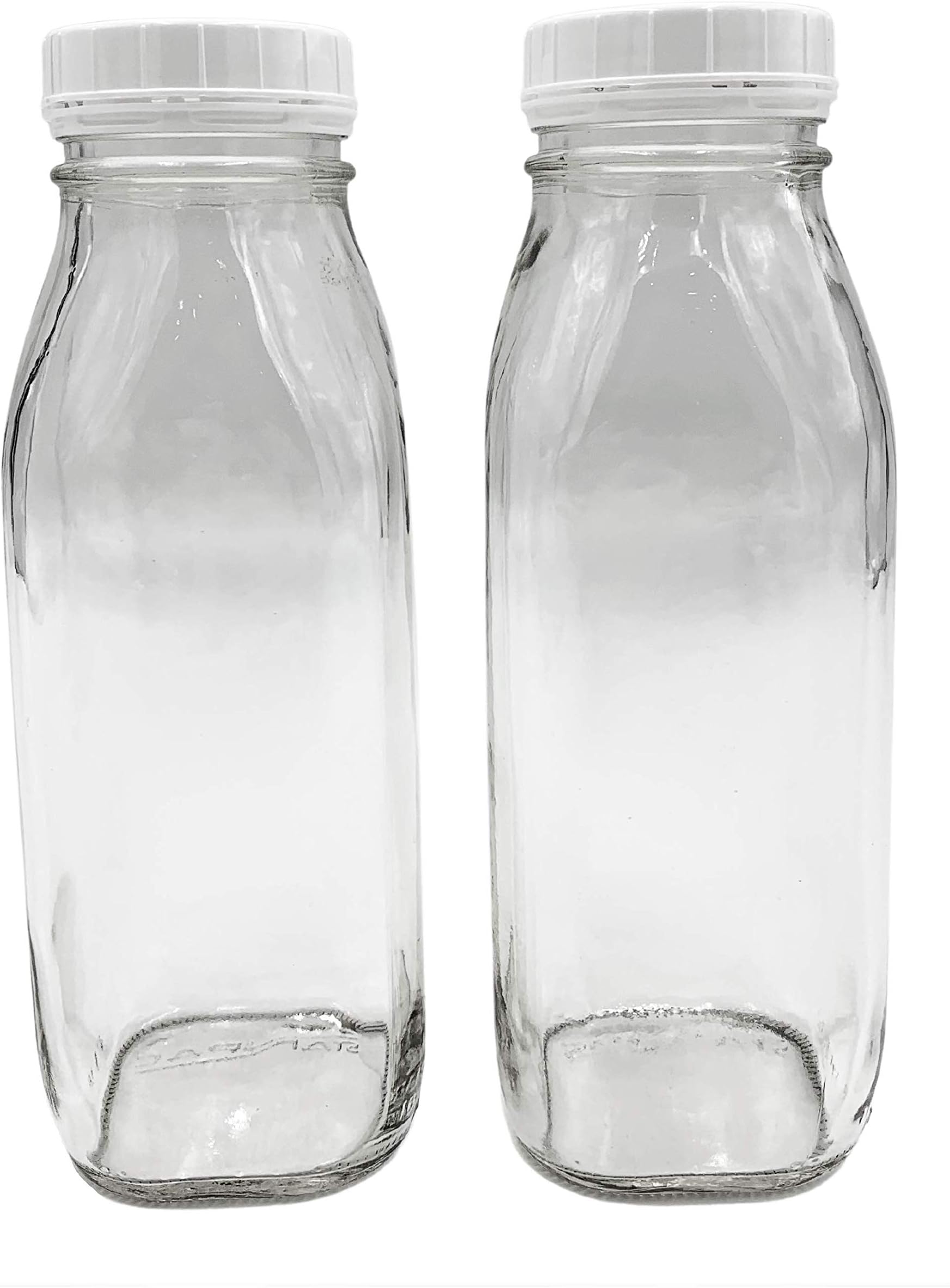 Amazon.com: The Dairy Shoppe 1 Pint Glass Water Bottle 17 Oz (2) : Home ...