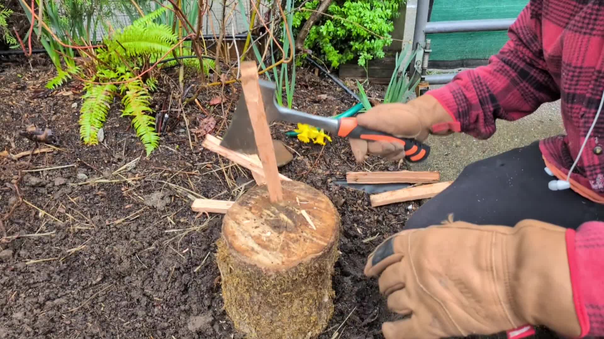 Watch Once started it splits easily. Perfect for making kindling. on ...
