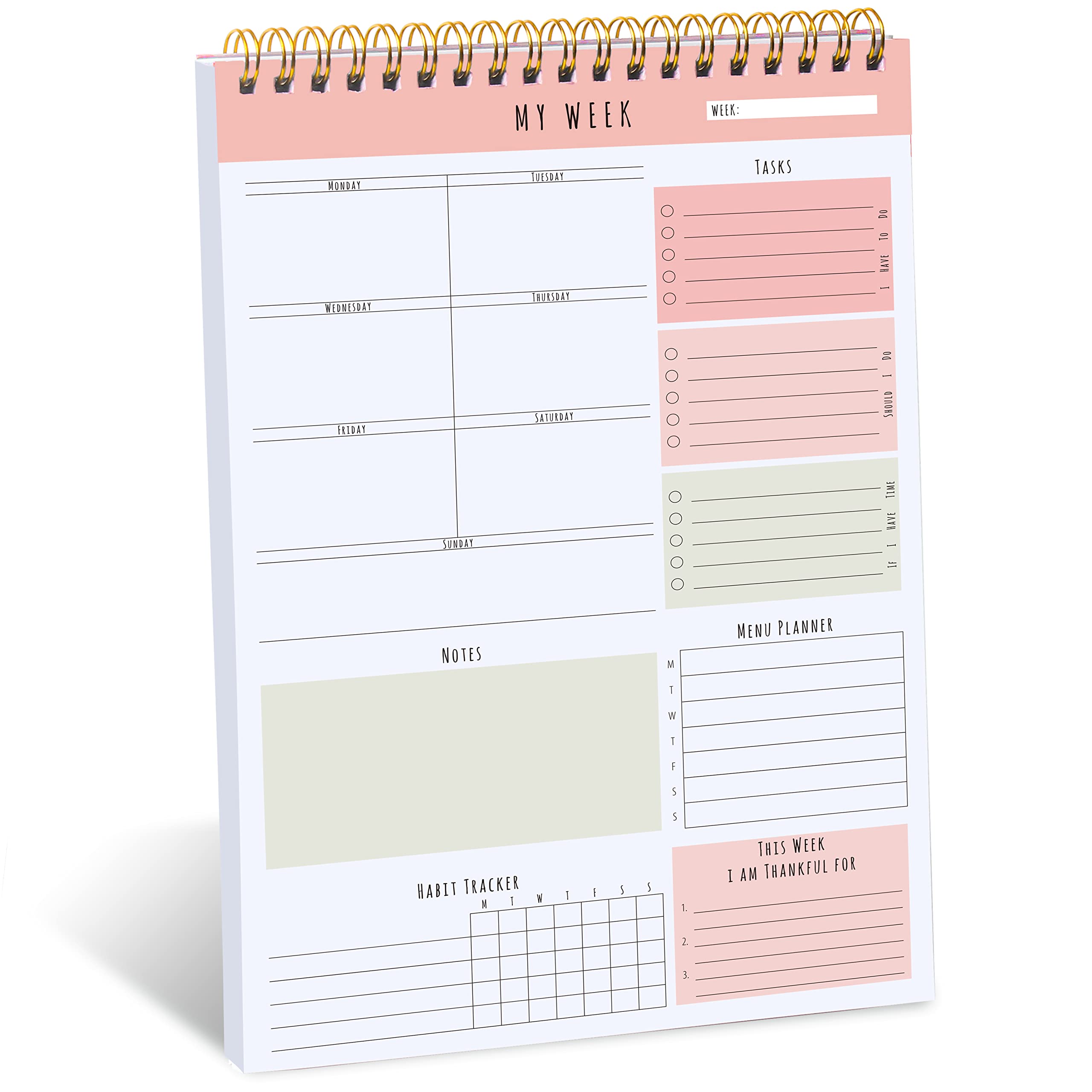 Buy KAICN Weekly Planner- Undated Weekly Planner with Simple Layout for ...