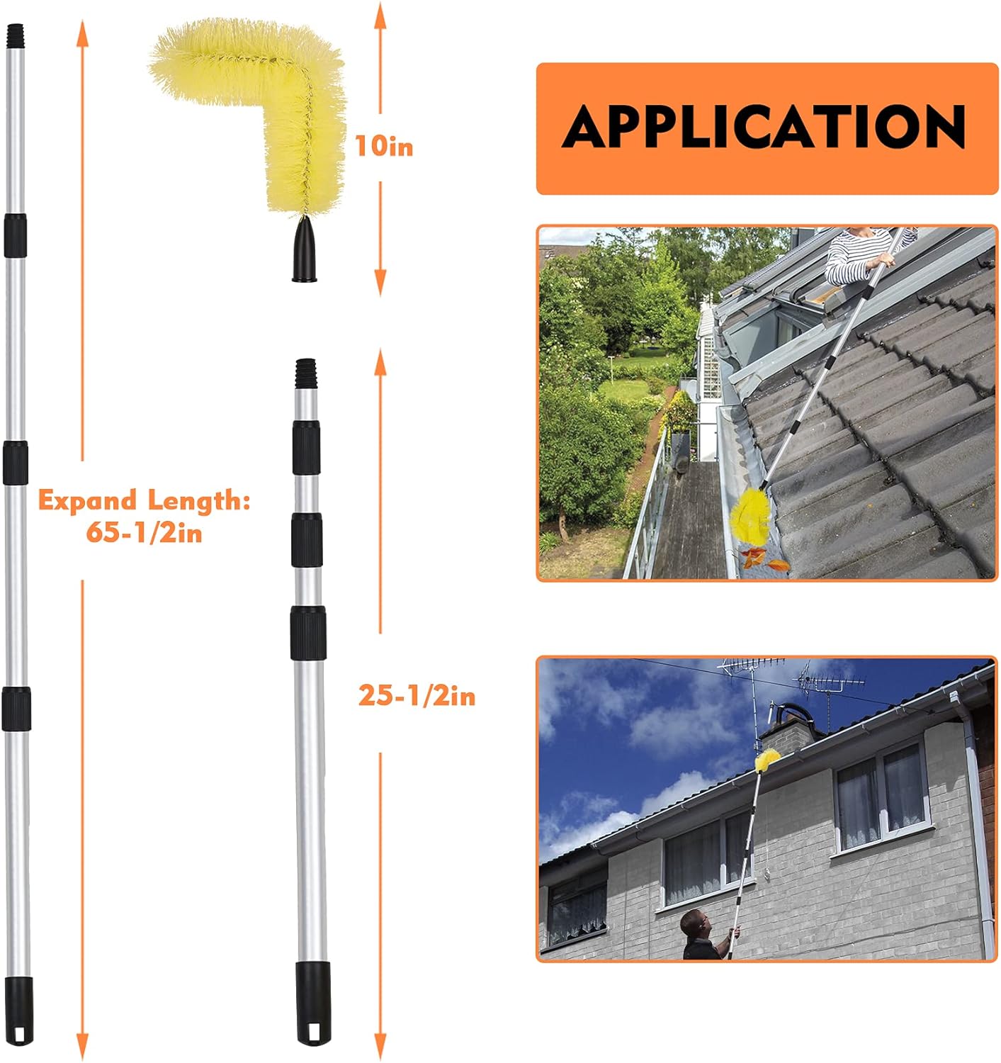 GCGOODS Gutter Cleaning Brush, Upgraded Gutter Guard Cleaner Tool with ...