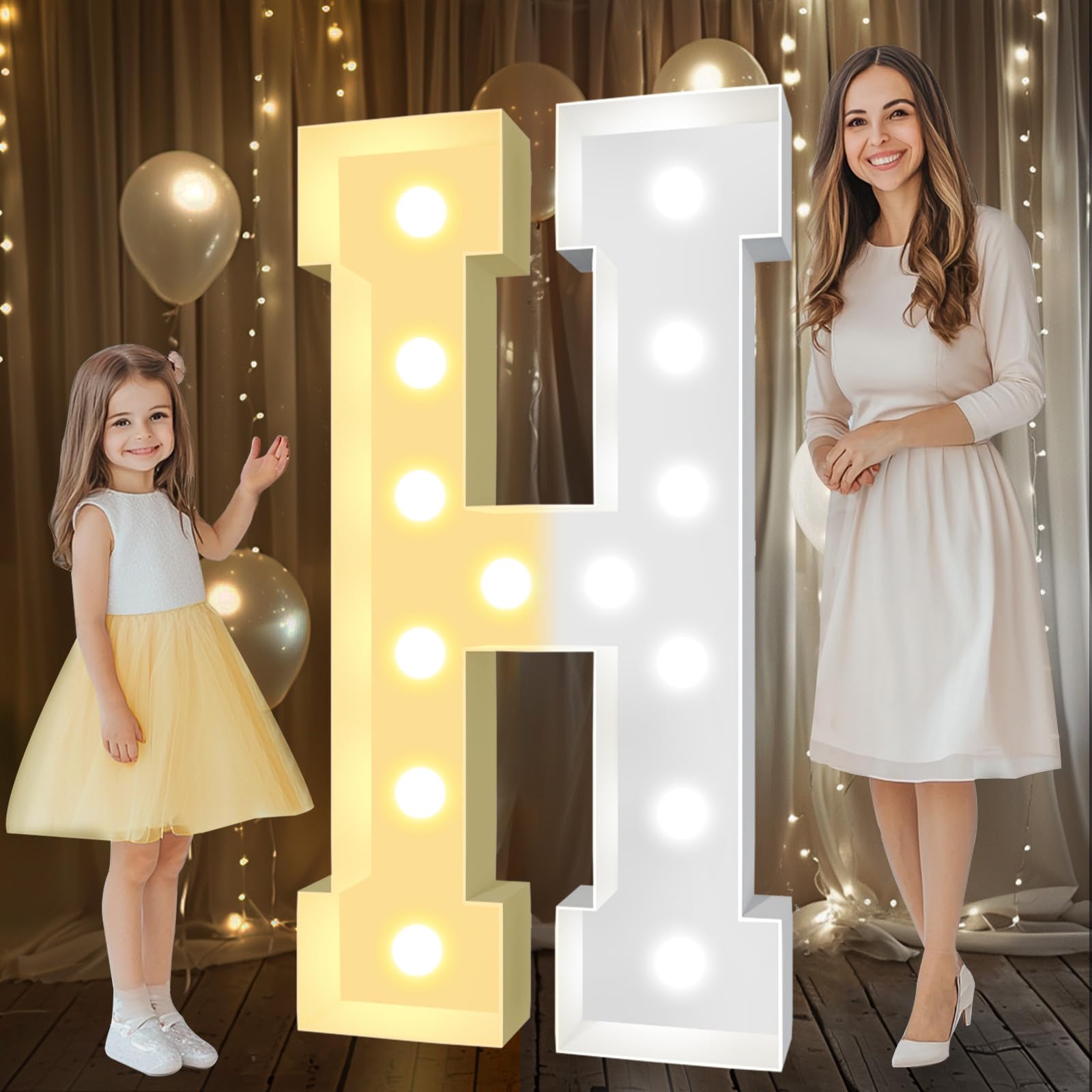Snapklik.com : 4 FT Marquee Light Up Letters, Cool White And Warm White ...