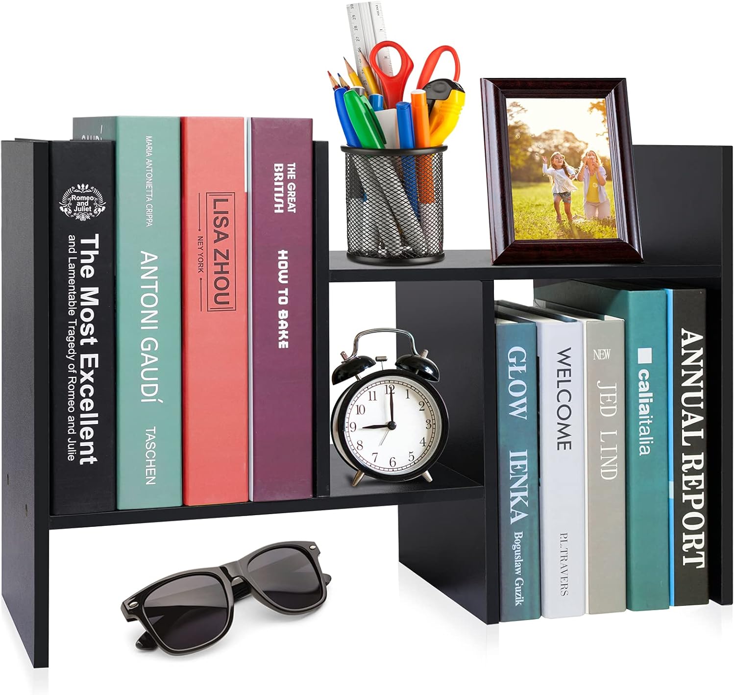 Amazon.com : Hossejoy Desktop Organizer Office Storage Rack Adjustable ...