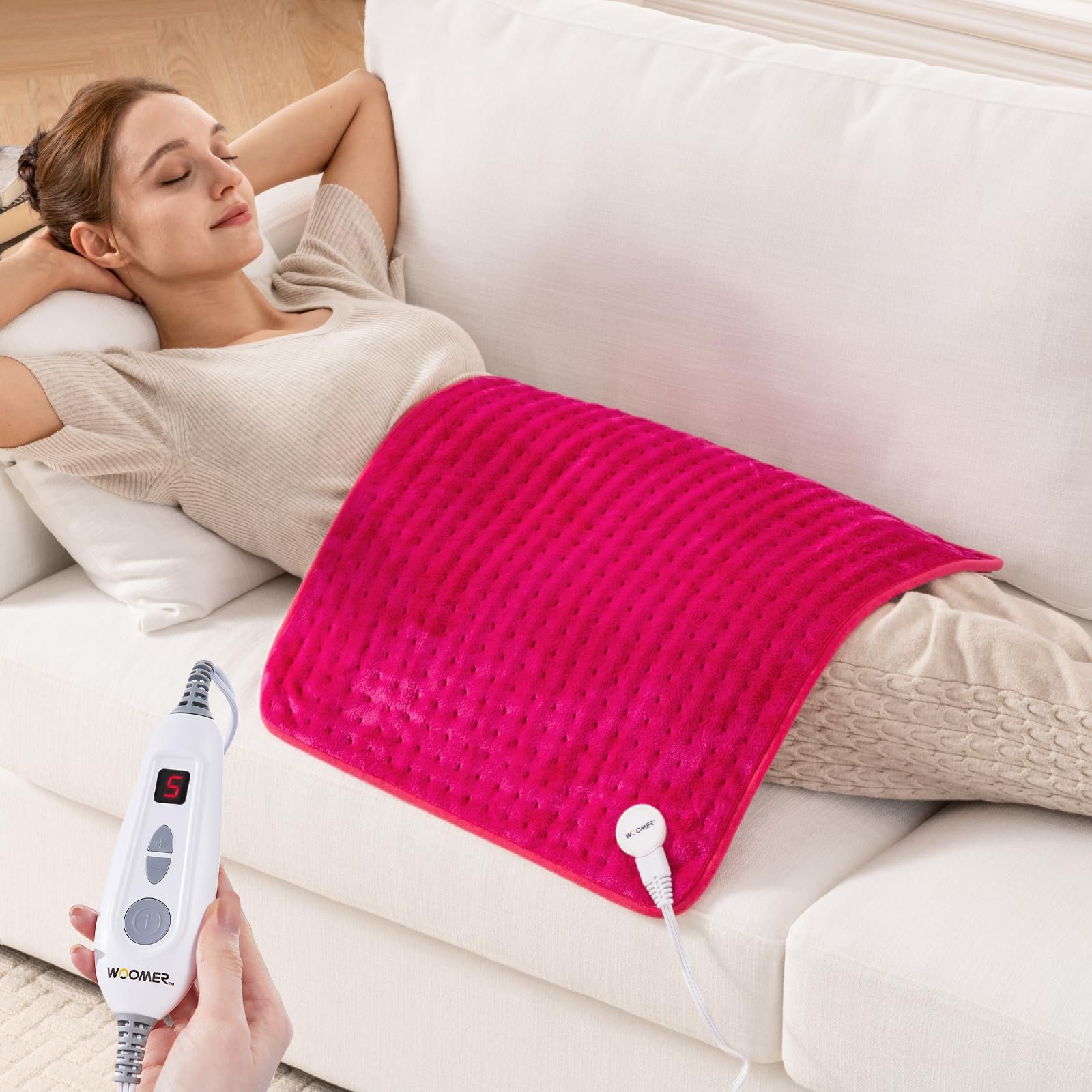 Amazon.com: [5 Year Warranty] WOOMER Electric Heating Pad for Back Pain ...