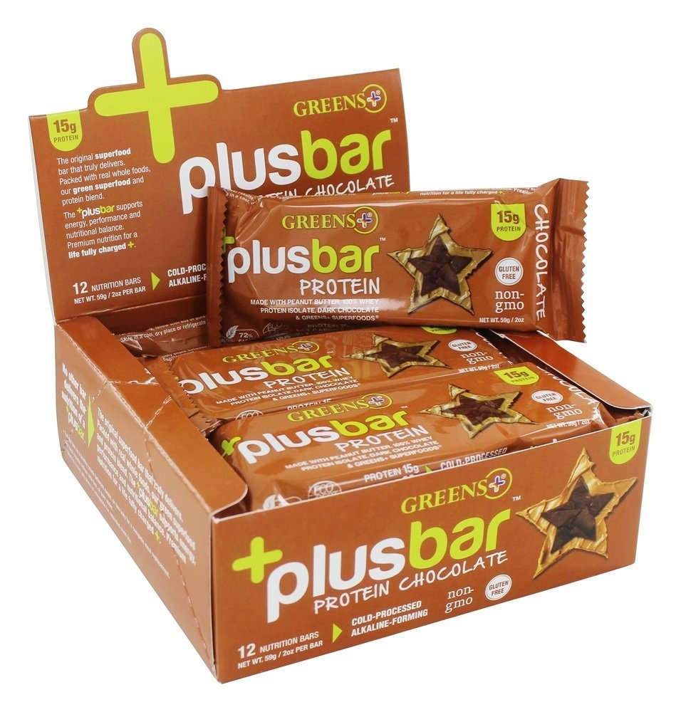 Amazon.com : Greens Plus Protein Bar Peanut Butter and Chocolate - 12 ...