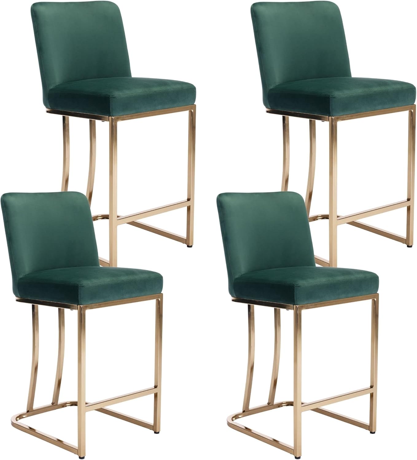 Amazon.com: Modern Counter Height Gold Stools Set of 4, 24inch Velvet ...