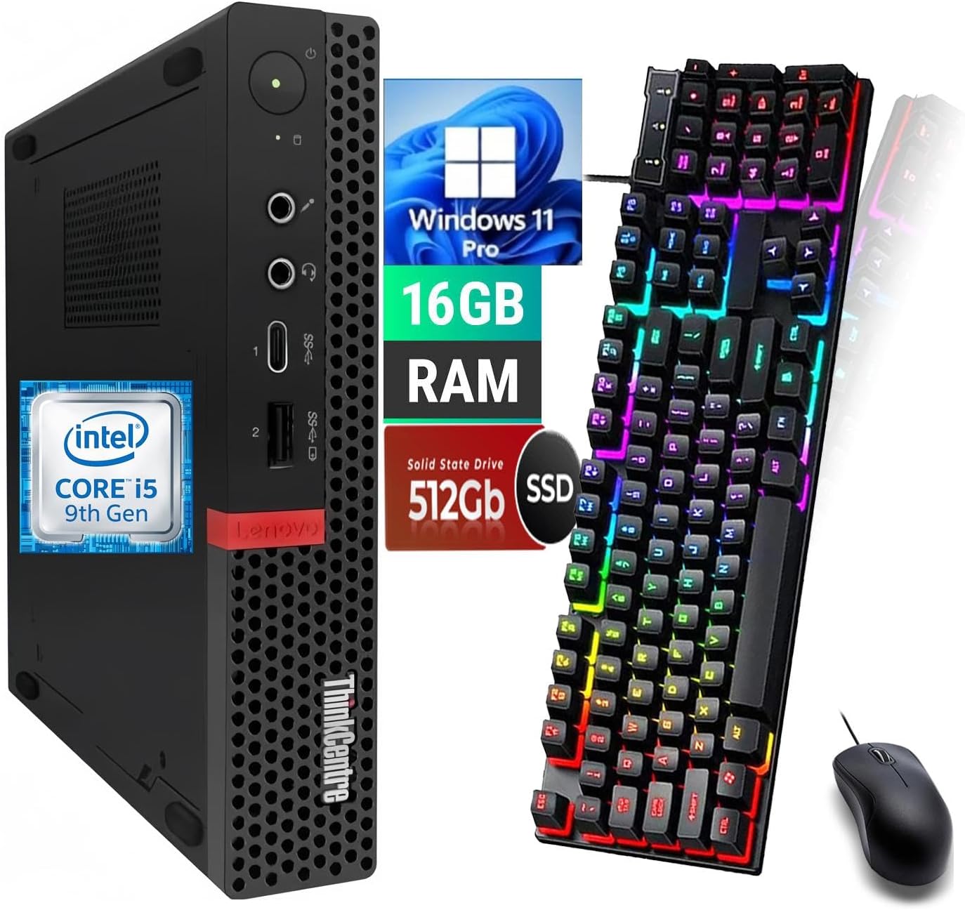 Amazon.com : Lenovo ThinkCentre M720Q Tiny PC Desktop Computer, Core i5 ...