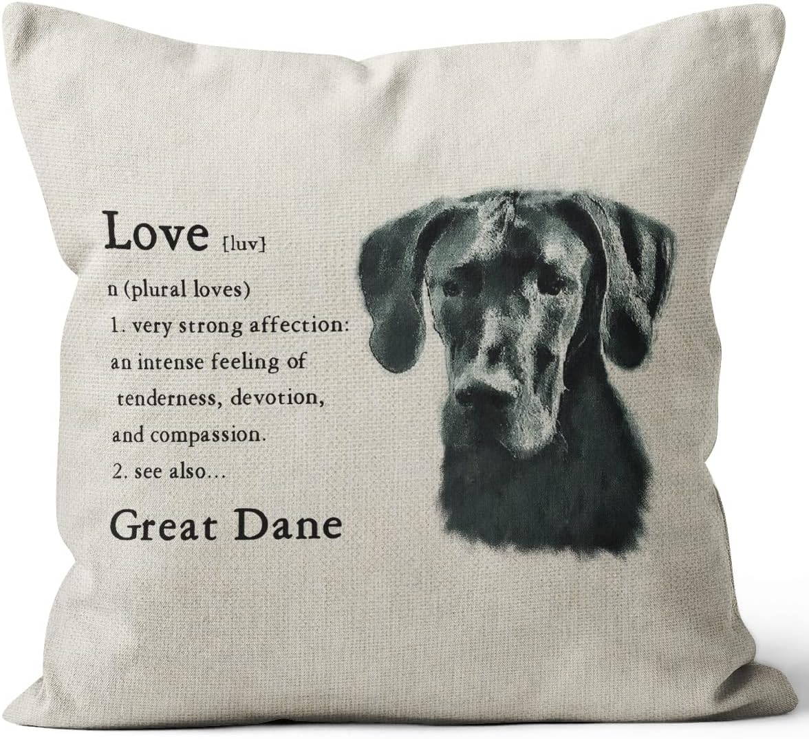 Amazon.com: M-Qizi Great Dane Pillow Covers, Great Dane Gifts, 18x18 ...