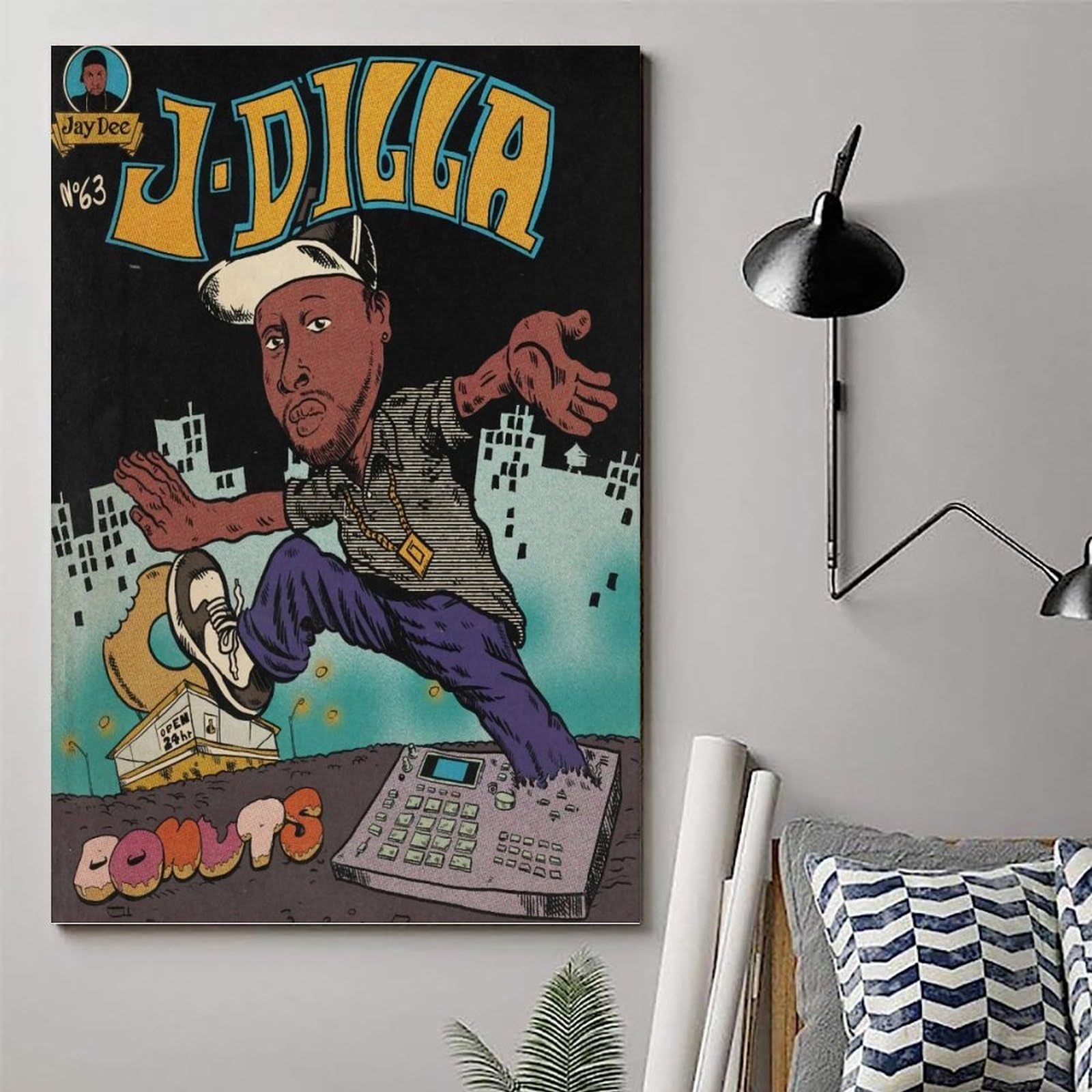 J Dilla Art J Dilla Comic Book Art Matte Canvas, Stretched, 0.75"