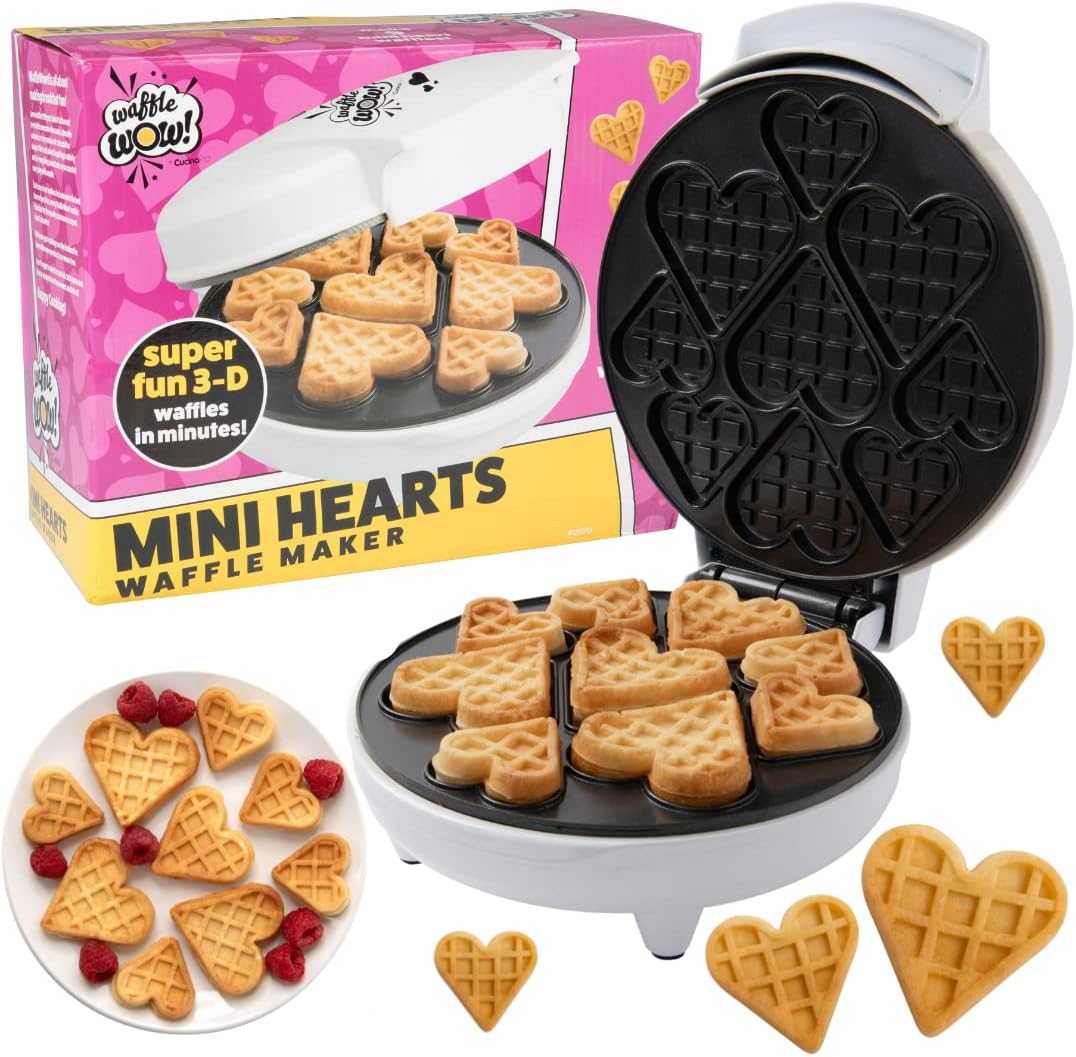 Amazon.com: Valentines Day Mini Hearts Waffle Maker - Make 9 Heart ...