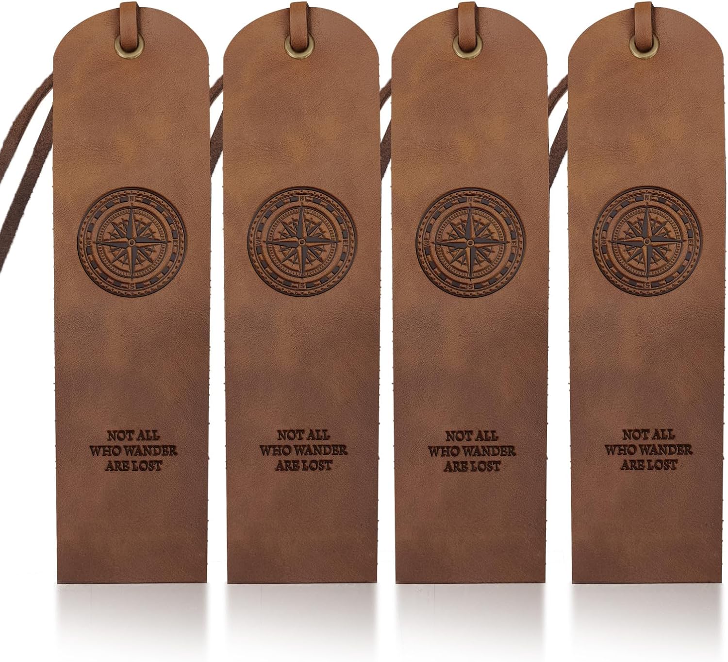 Amazon.com: MAYJOYDIY 4pcs Compass Leather Bookmarks, 2x7inch, Handmade ...