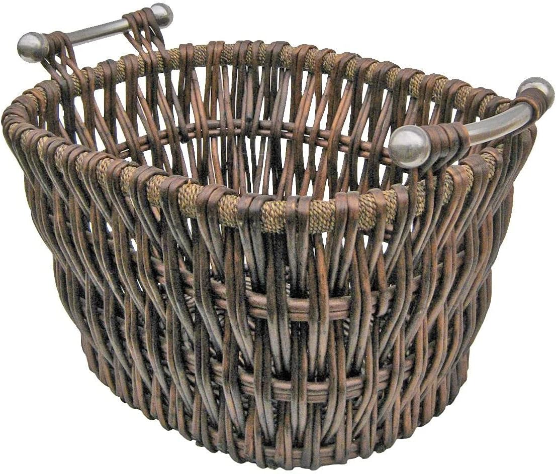 Rustic Fireside Chunky Wicker Log Basket Potato Basket With Rope ...