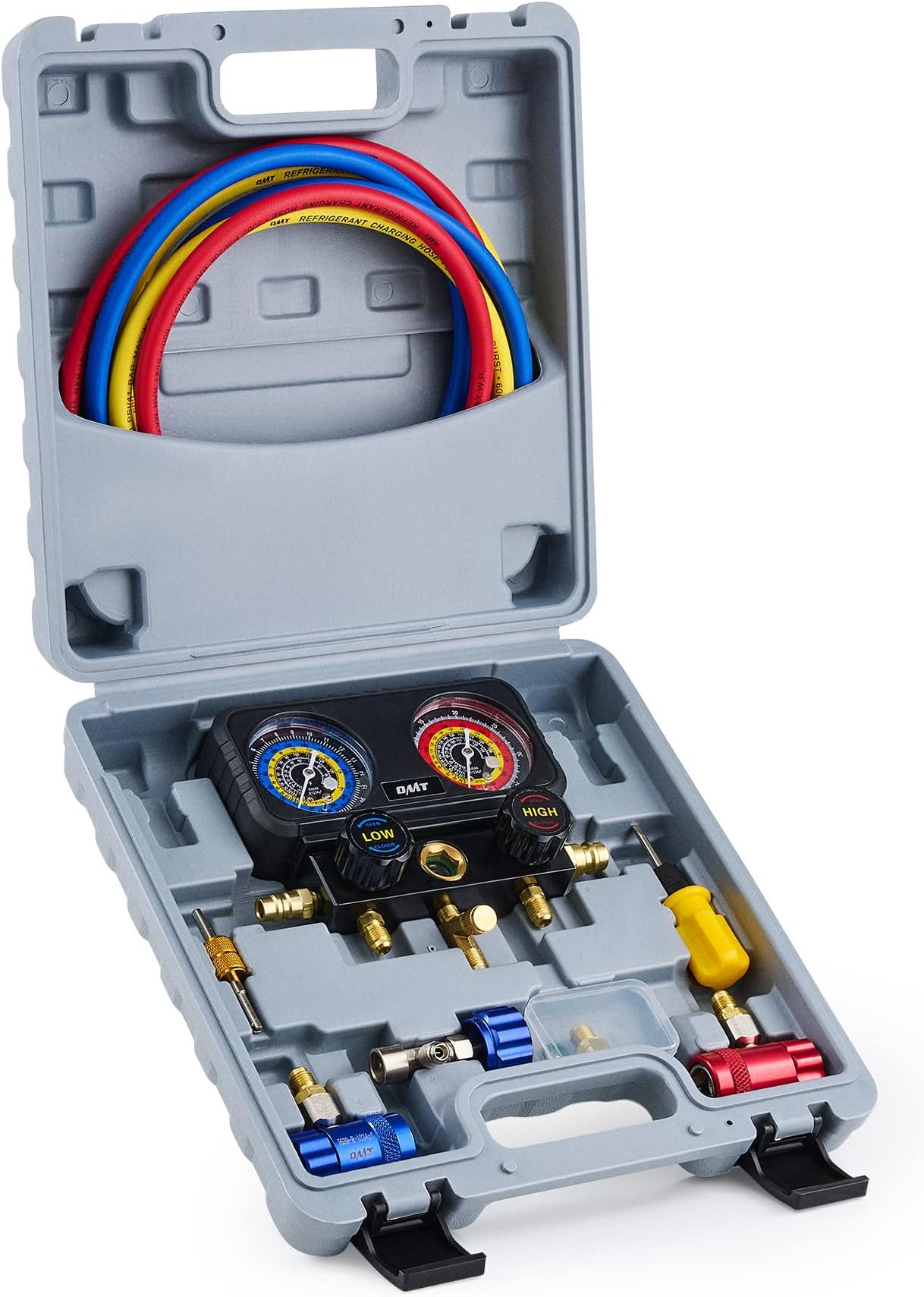 OMT R1234yf AC Recharge Kit, 3 Way R1234yf AC Gauges with Hoses R1234yf ...