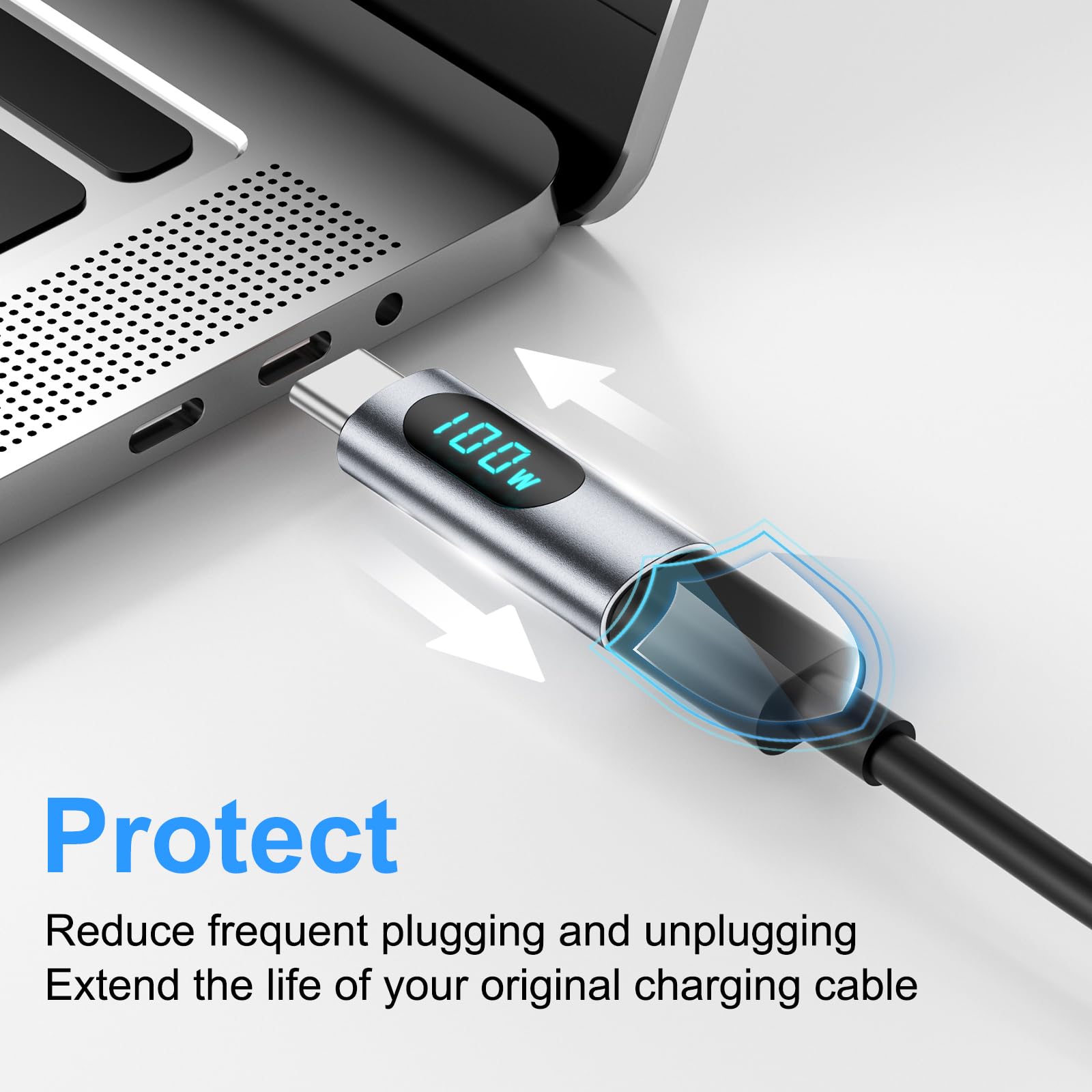 Snapklik.com : GUUGEI USB C Adapter LED Wattage Display 2Pack Silver PD ...