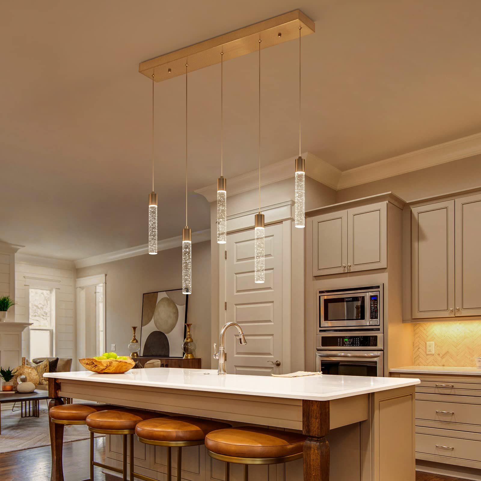 Voerqi Pendant Lighting for Kitchen Island,Canopy Switch to dimmable ...