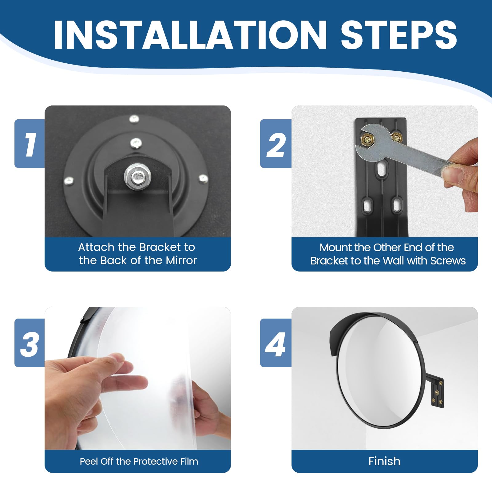 Snapklik.com : Convex Mirror, Concave Mirror Adjustable Wide Angle View ...