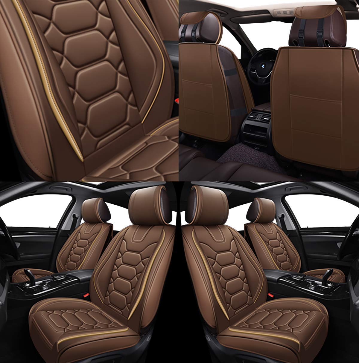 OASIS AUTO Car Seat Covers Accessories 2 Pieces Front Premium Nappa ...