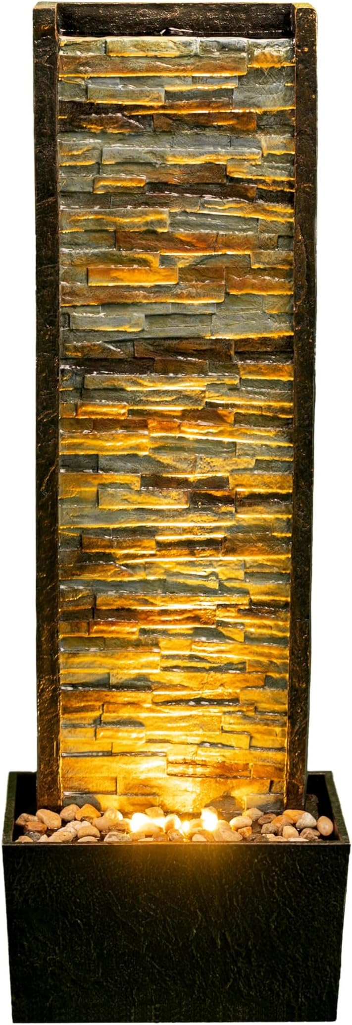 Amazon.com: Warm Garden Illuminated Stone Cascade Waterfall Fountain ...