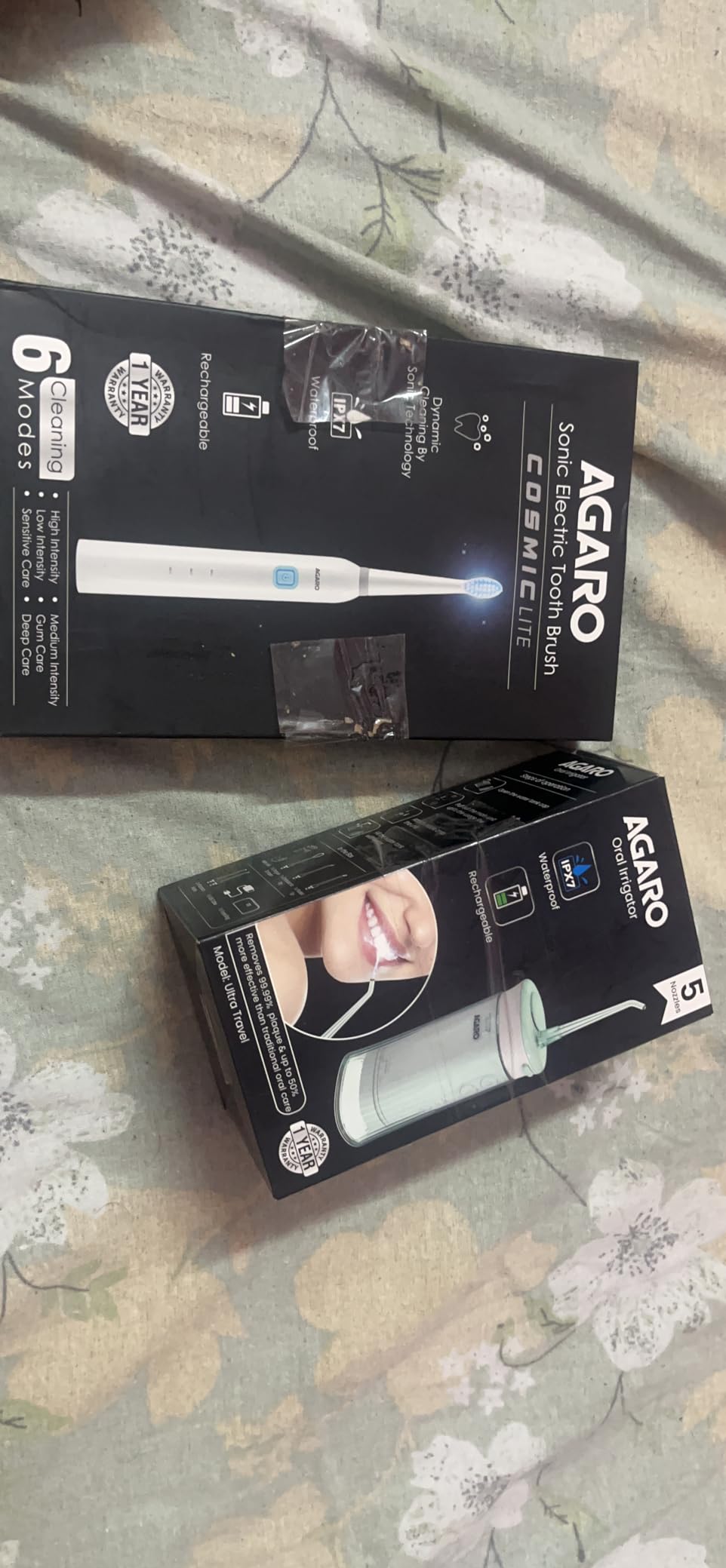 AGARO Cosmic Lite Sonic Toothbrush White & Ultra Plus Portable Oral ...