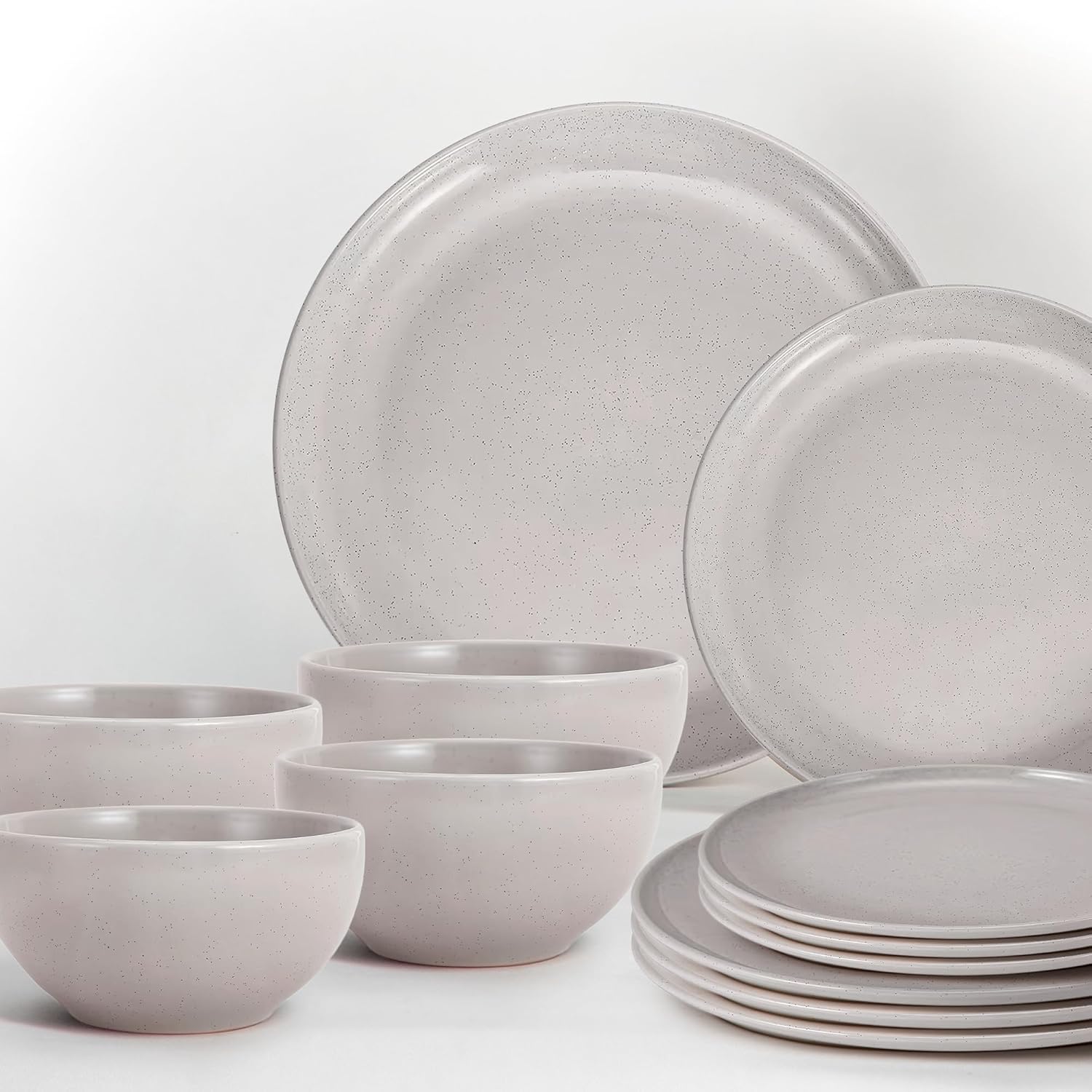 Anko Speckled Stoneware 12 pcs Dinner Set | Premium Crockery for Dining ...