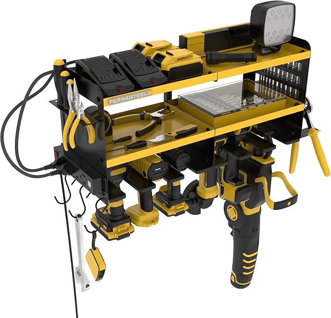 Amazon.com: Permasteel Power Tool Organizer Wall Mount - 150 Lbs Load 3 ...
