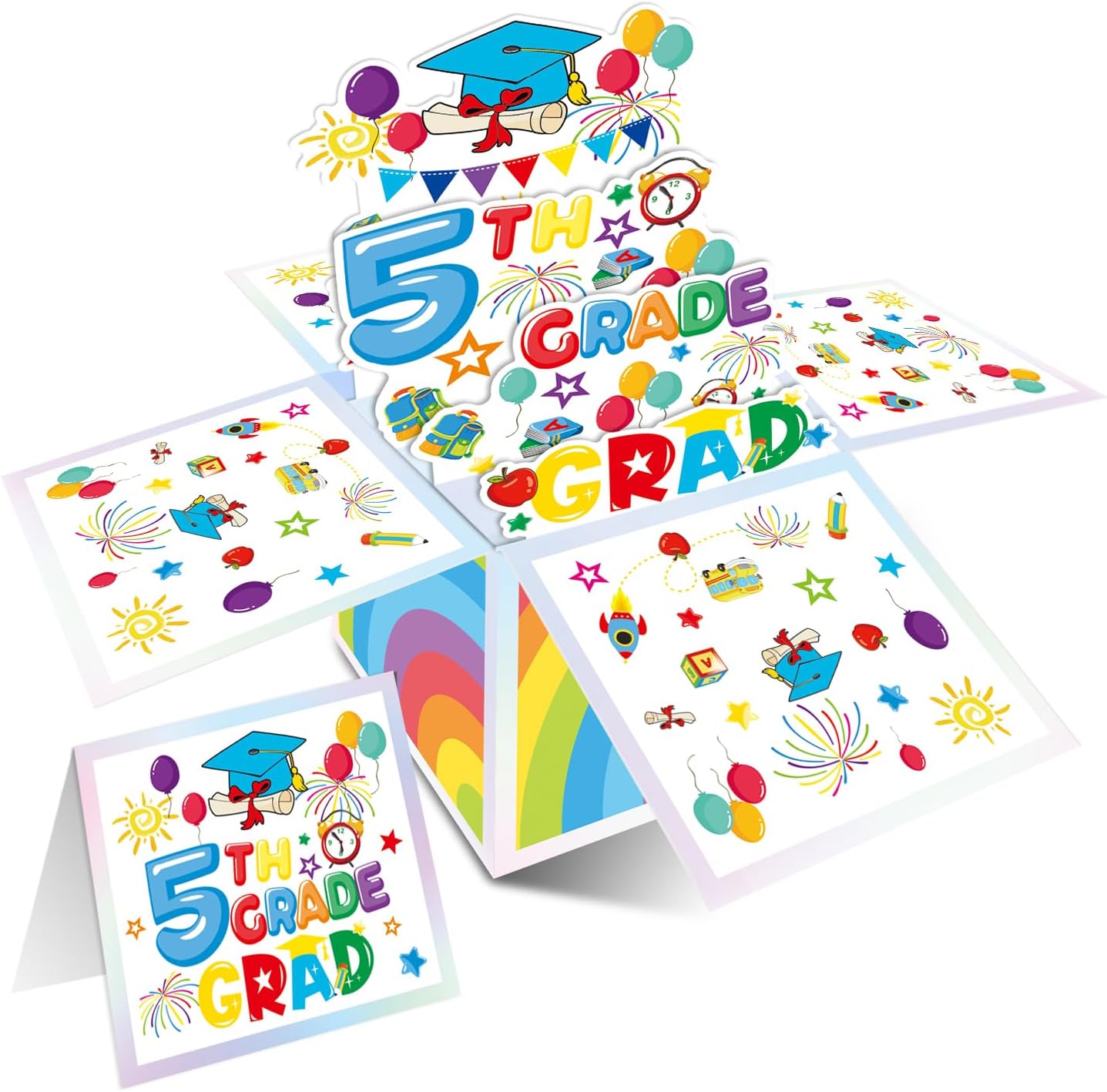 Amazon.com : Aisosiks Pop Up Graduation Card for 5TH Grade Graduation ...