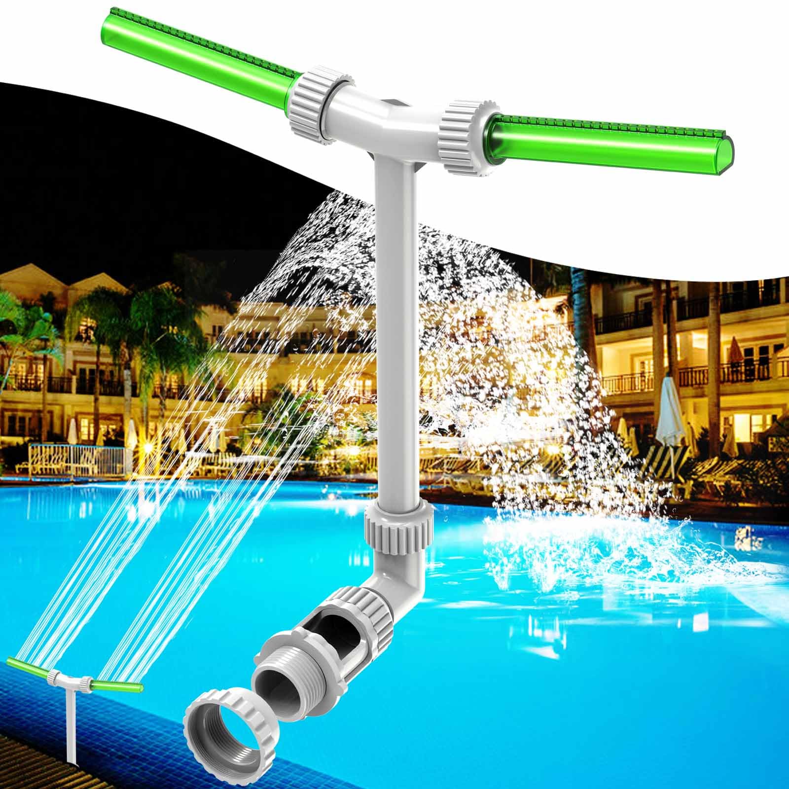 Solar Pool Fountain With Lights 2025 - Adjustable Dual Spray Fountain ...