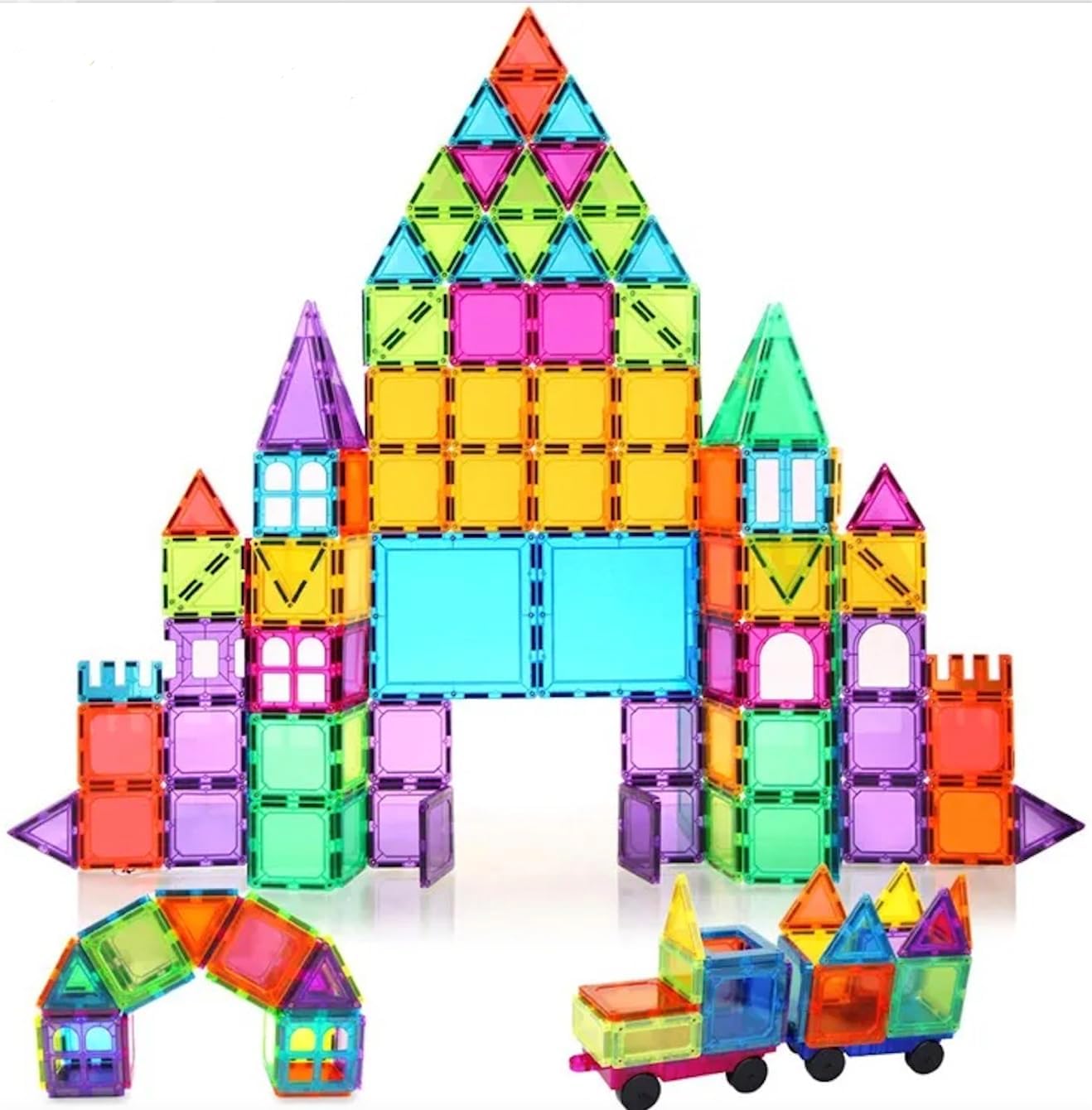 Amazon.com: AIM 3D Magnetic Building Blocks Set - 120 Pieces. Set ...
