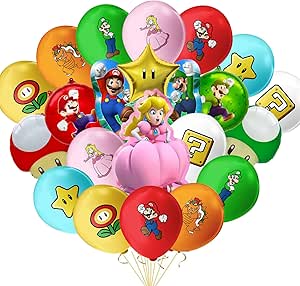 Amazon.com: Mario Balloons 44pcs Mario Balloons for Mario Birthday ...