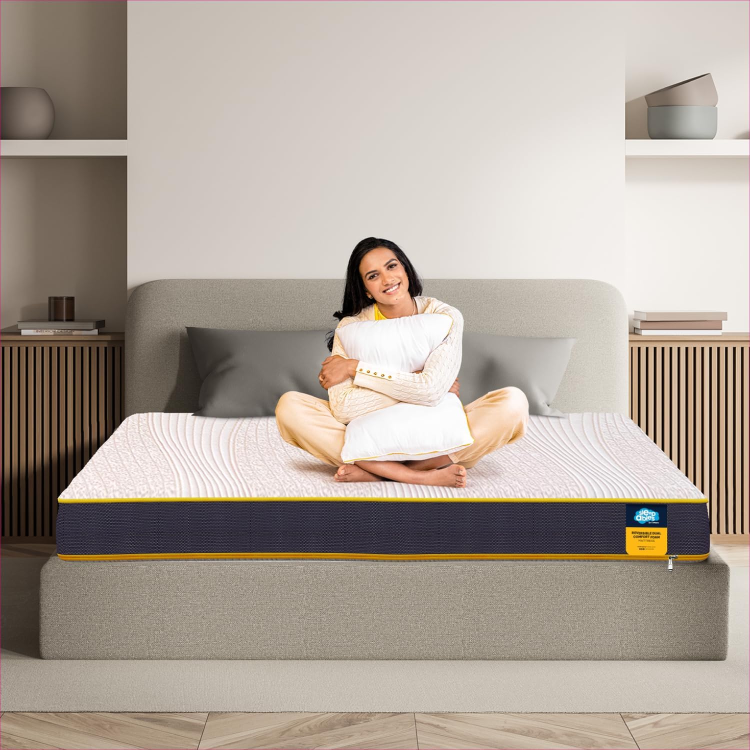 USHA SHRIRAM 7-Zone Dual-Hard and Soft- 4 inch Double High Resilience ...
