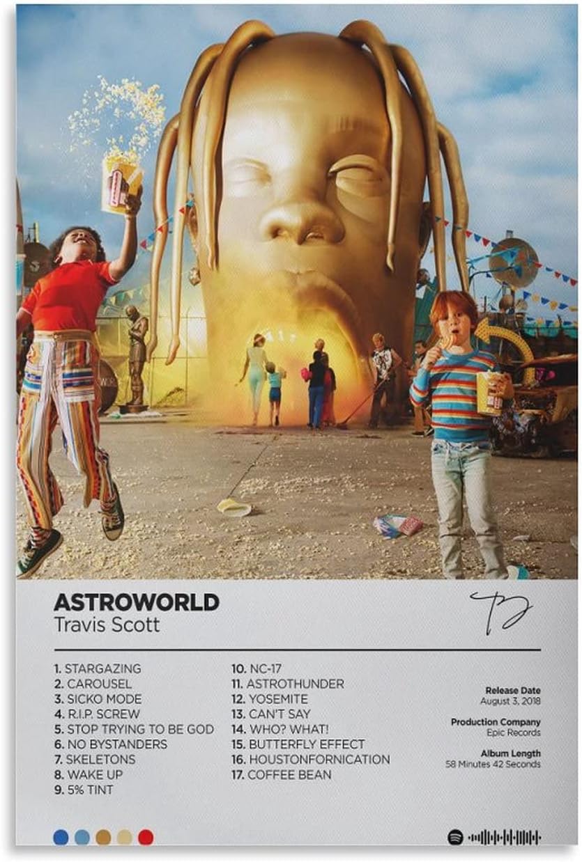 Travis Scott - ASTROWORLD Album Cover Poster Wall Art Music Gifts Room ...
