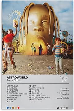Travis Scott - ASTROWORLD Album Cover Poster Wall Art Music Gifts Room ...