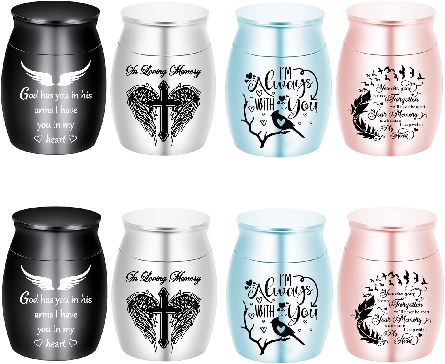 Amazon.com: Color Small Urns for Ashes - Set of 8，Aluminium Mini Urns ...