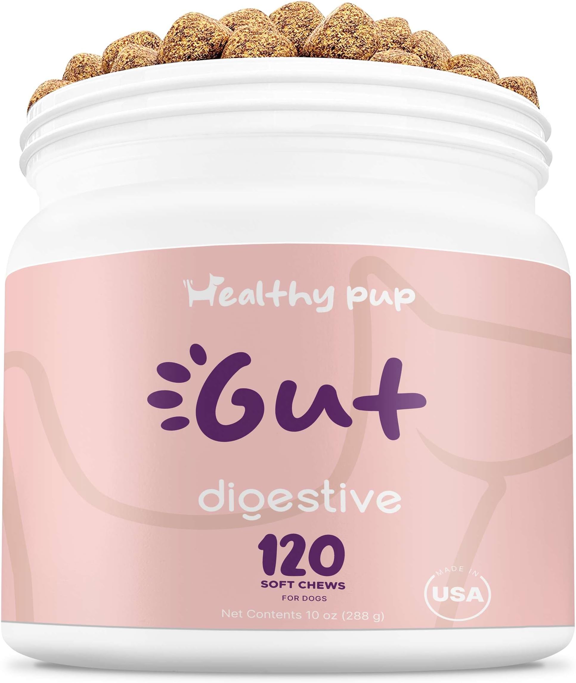 Amazon.com : Dog Probiotics and Digestive Enzymes, 120 Delicious Chew ...