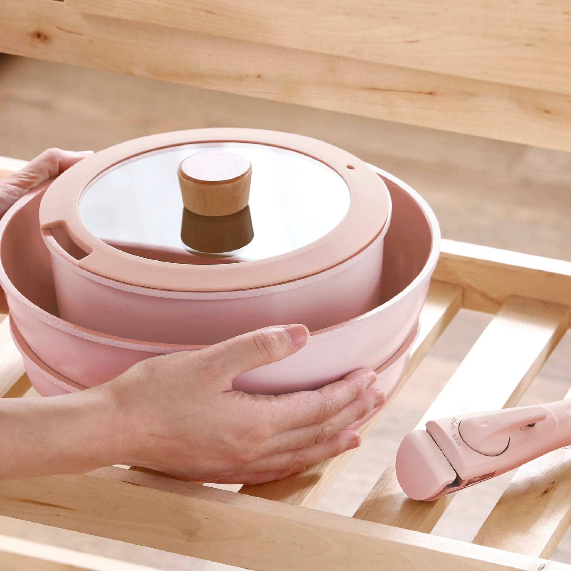 Snapklik.com : Neoflam FIKA MIDAS Plus Collection Pink 7pc Cookware Set Stovetop Induction ...