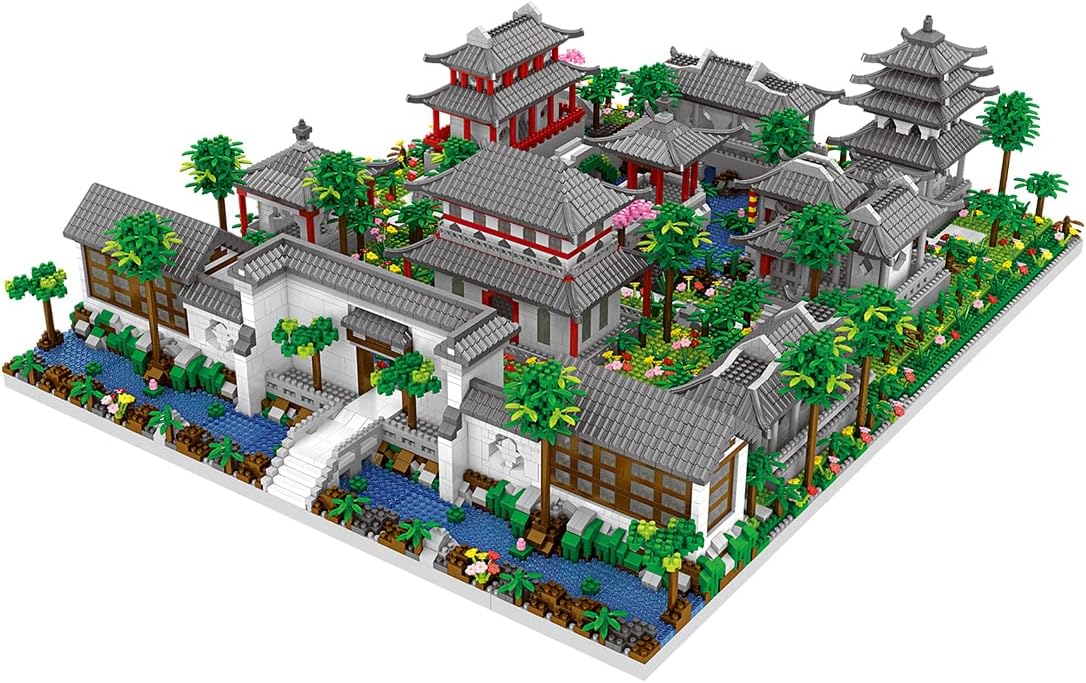 Amazon.com: HMNY Chinese Architecture Suzhou Gardens Micro Mini ...