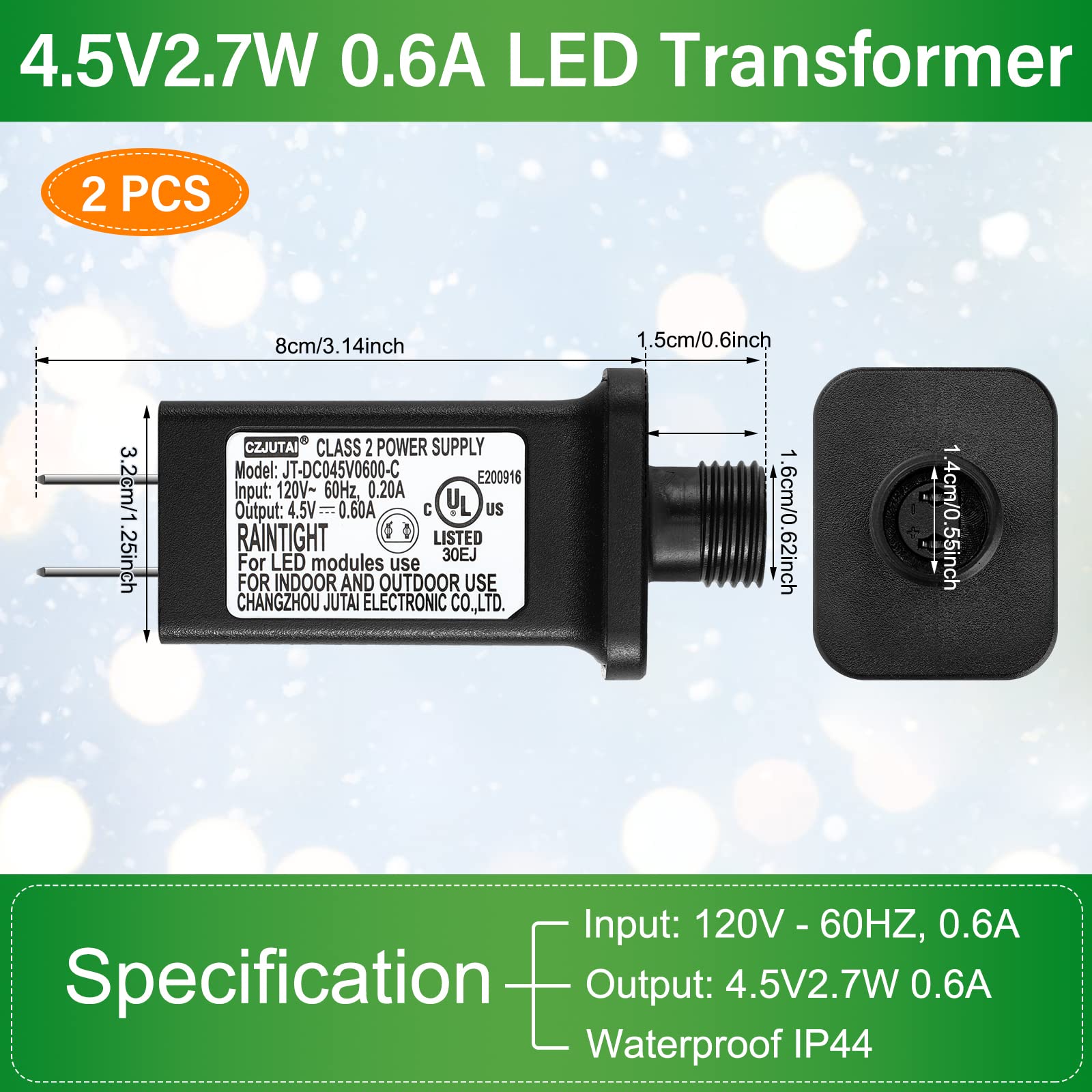 Snapklik.com : 2 Pieces LED Transformer Replacement Class 2 Power ...