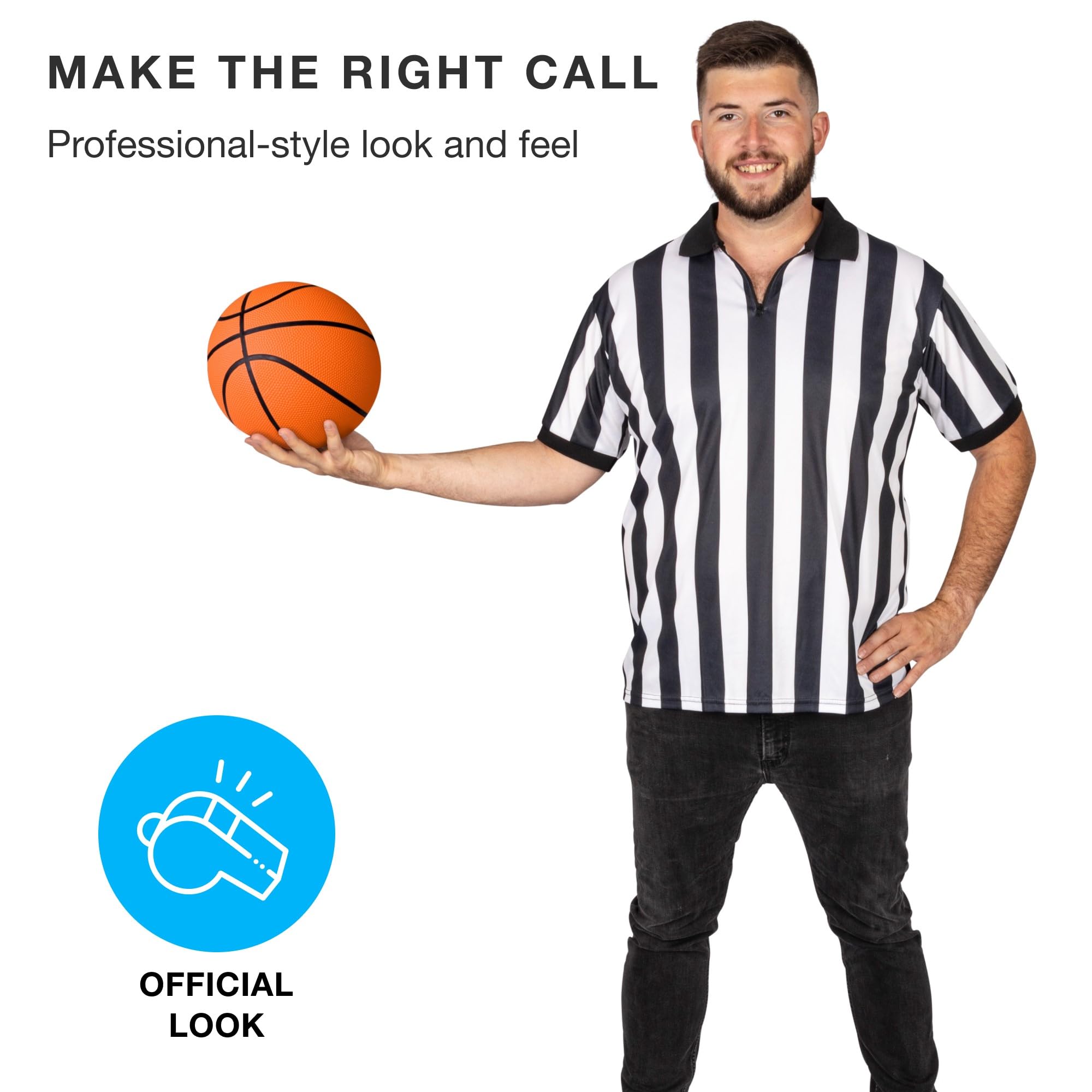 Snapklik.com : Crown Sport Goods Mens Official Black & White Striped ...