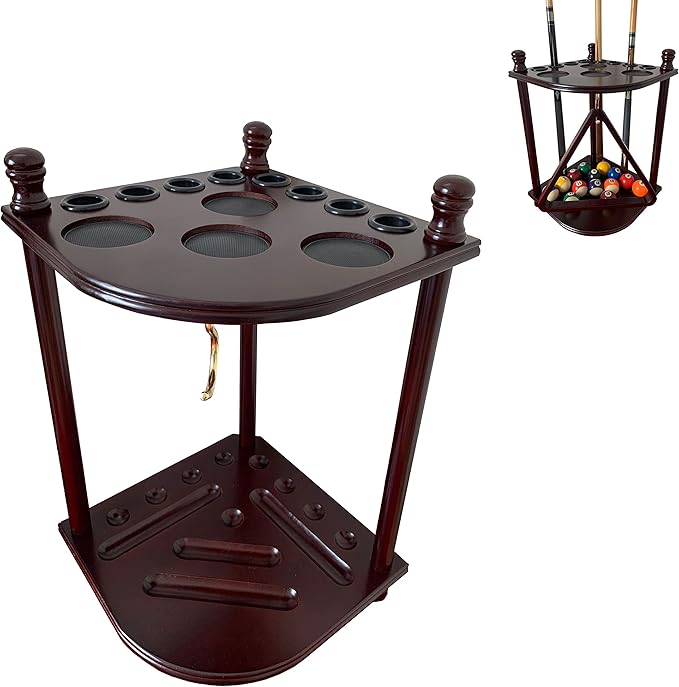 Amazon.com: GACCO BILLIARDS Floor Pool Cue Rack Hold 8 Cue Sticks & Billiard Accessories. Corner ...