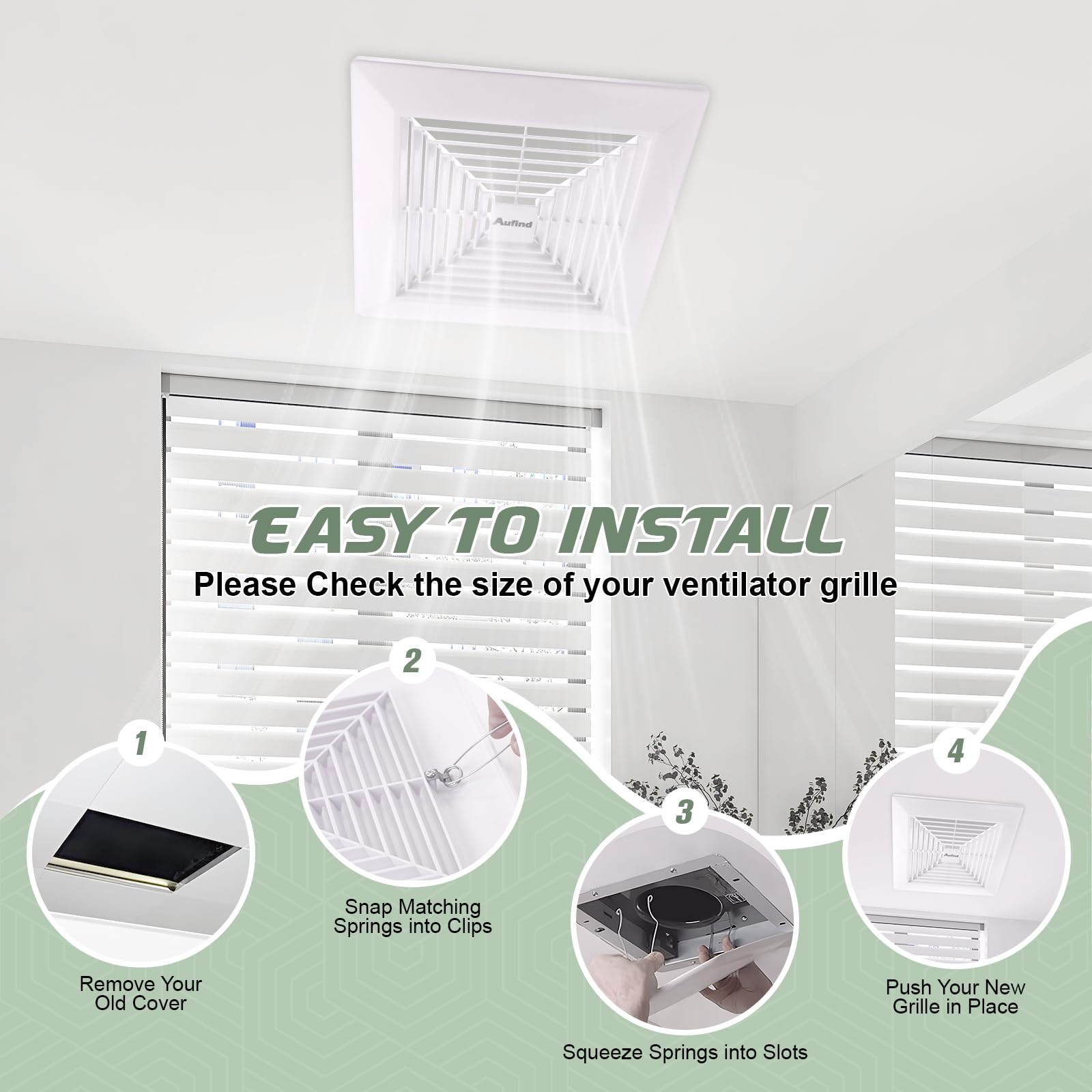 Snapklik.com : Aufind 2 Pcs 12" x12"Bathroom Exhaust Fan Cover