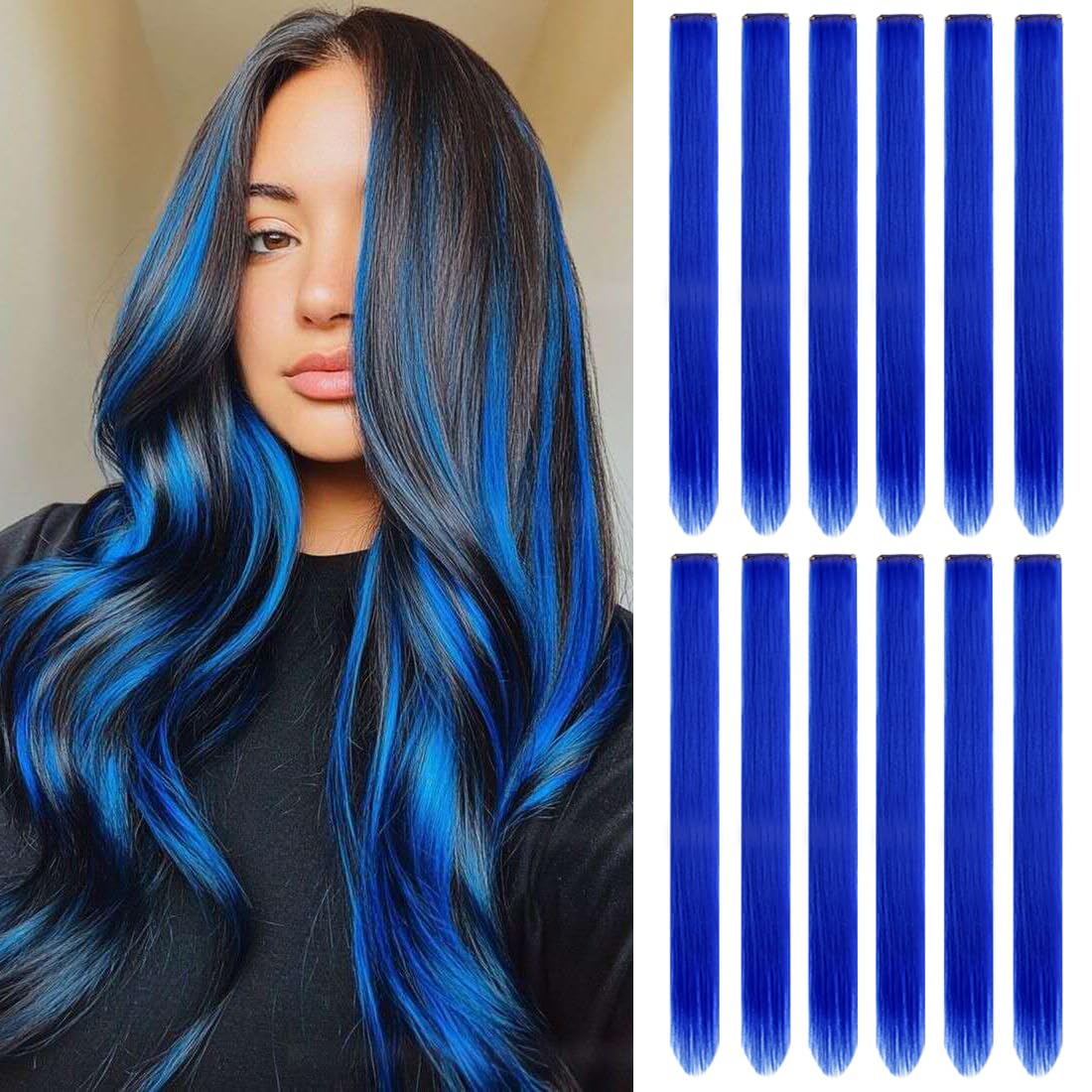 Amazon.com : Colored Hair Extensions Clip in for Kids Girls Women ...