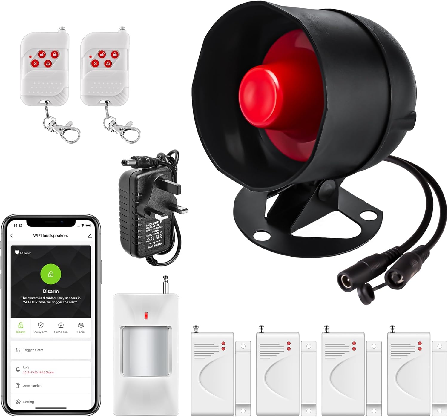 House Alarm System WiFi Door Window Sensor | Home Security System with ...